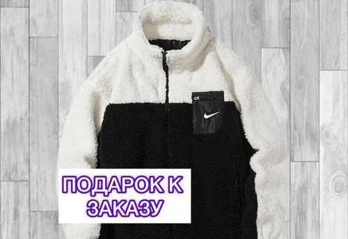 Флисовая куртка Nike черно белая. (M - XXL )