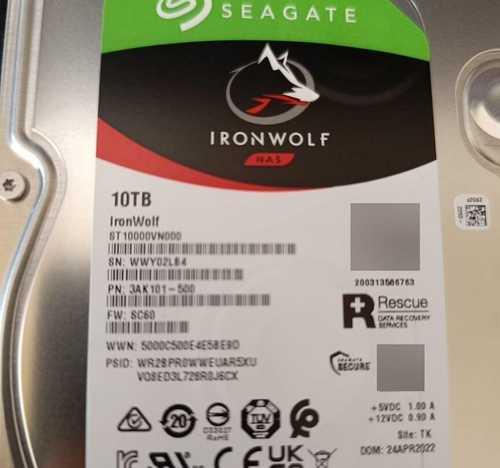 10 тб Жесткий диск Seagate IronWolf ST10000VN000