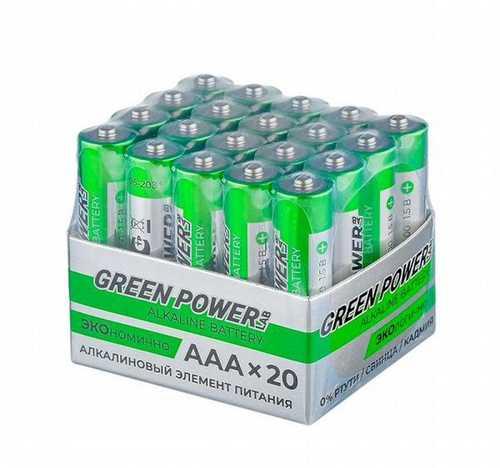 Батарейка green powerlab LR03 AAA BOX20 Alkaline 1.5V (4/20/120/720)