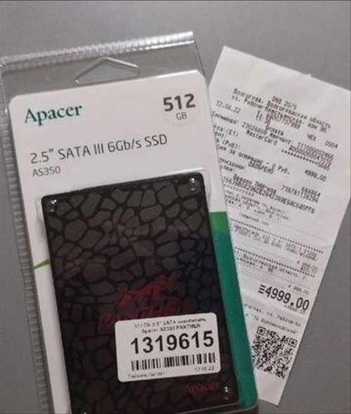 Новый десткий диск ssd Apacer 512 Гб