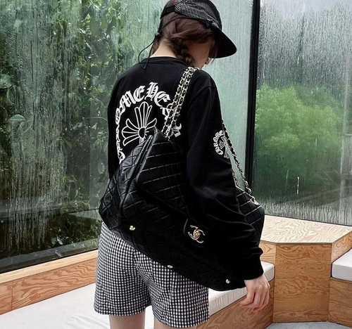 Черный женский лонгслив Chrome Hearts