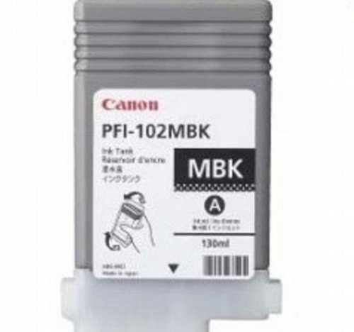 Canon PFI-102MBk 0894B001 Картридж для Canon iPF500/600/700, Матовый Черный, 130 мл