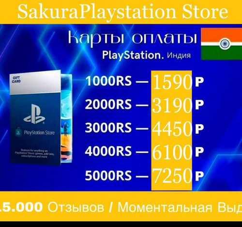 Коды Пополнения PSN / India / PS4&PS5