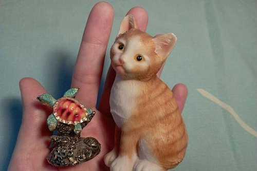 Сувениры статуэтки кот котенок рыжий черепаха