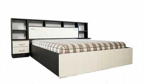 Двуспальная кровать Грация с прикроватным блоком
