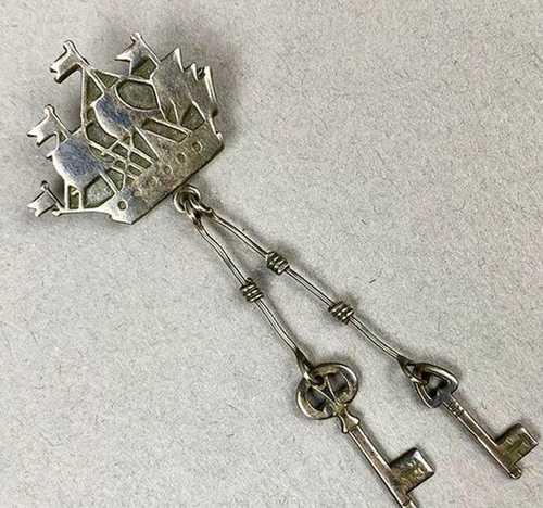 Брошь Кораблик, Ленинград. Серебро 875 проба