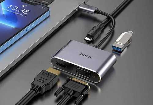 Адаптер Hoco HB30 4в1 USB-C 100W