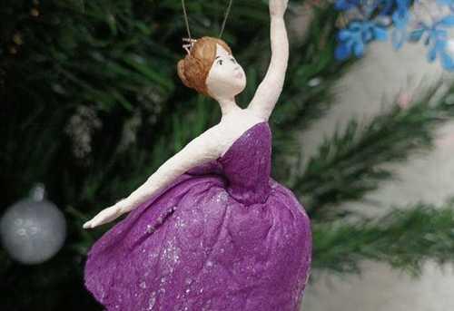 Балерина ватная игрушка на елку