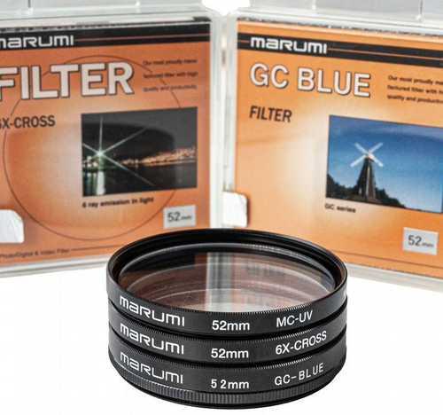 Светофильтры Marumi 52 mm MC-UV/6X-cross/GC-blue