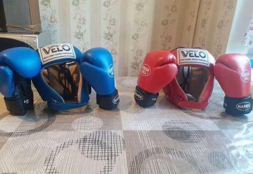 Боксерские перчатки и шлем детские размер 6.oz