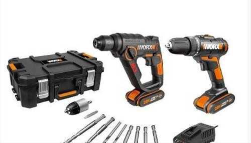 Комплект аккумуляторных инструментов worx WX927