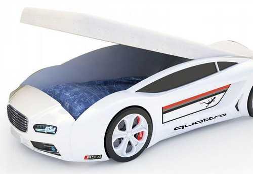 Кровать-машина Roadster Ауди Белая с подсветкой дн