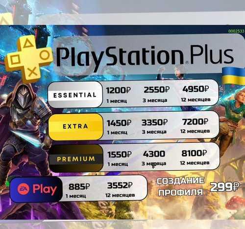 Подписка ps plus delux Украина ps5 ps4 (Арт.57400)