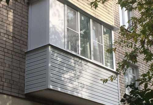 Балкон с обшивкой + сетки