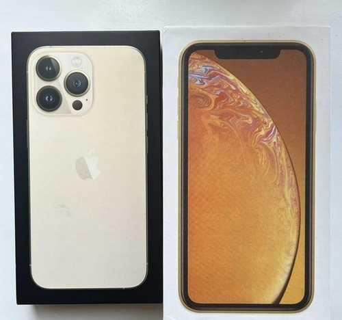 Коробки от iPhone Xr и iPhone 13 Pro