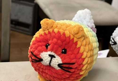 Вязанные игрушки, вязанный кот