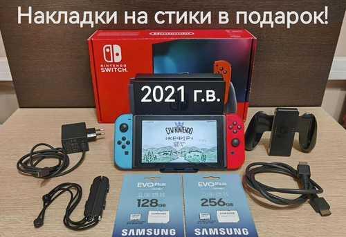 Nintendo Switch v2 прошитая (чип) + MicroSD 64gb