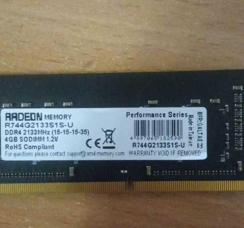 Оперативная память ddr4 4gb radeon 2133