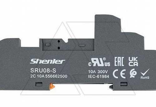SRU08-S Цоколь 10A(300V), пружинный зажим, черный
