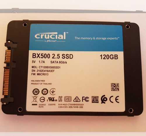 SSD накопитель 120 гб 2.5" SATA Crucial BX500