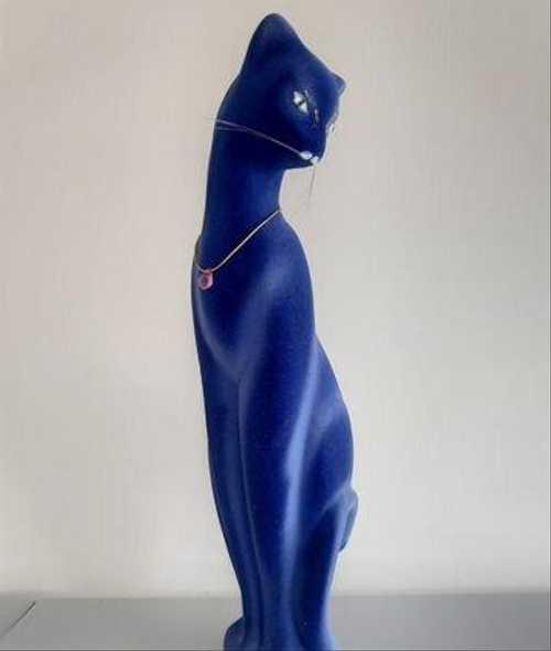Копилка Кошка Багира, покрытие флок, синяя, 50 см