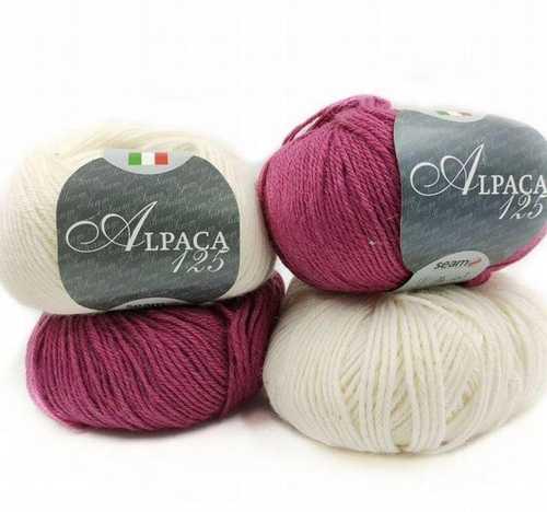 Пряжа: набор Alpaca 125 Seam (2 мотка цвет 100, 2