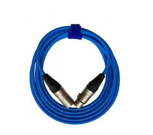 Кабель микрофонный GS-PRO XLR3F-XLR3M (blue) 2 мет