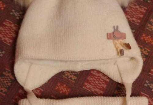 Комплект шапка, шарф зимний
