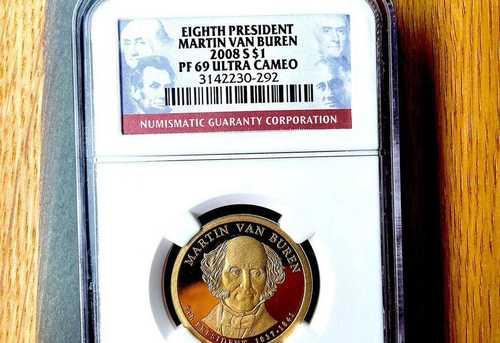 Мартин ван бюрен 2008 S 1 PF 69 ultra cameo NGC