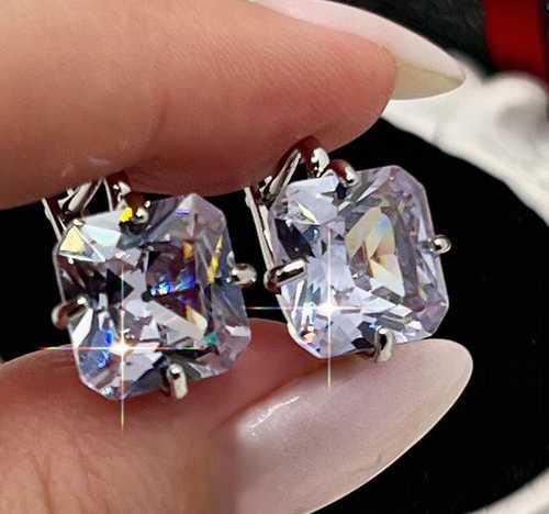 Swarovski серьги, под белое золото