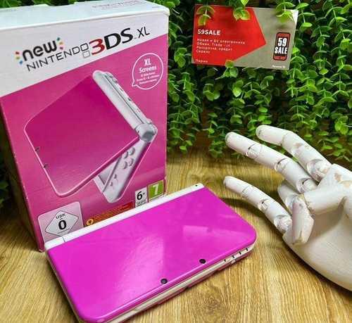 New Nintendo 3DS XL Pink-White Прошитая с играми