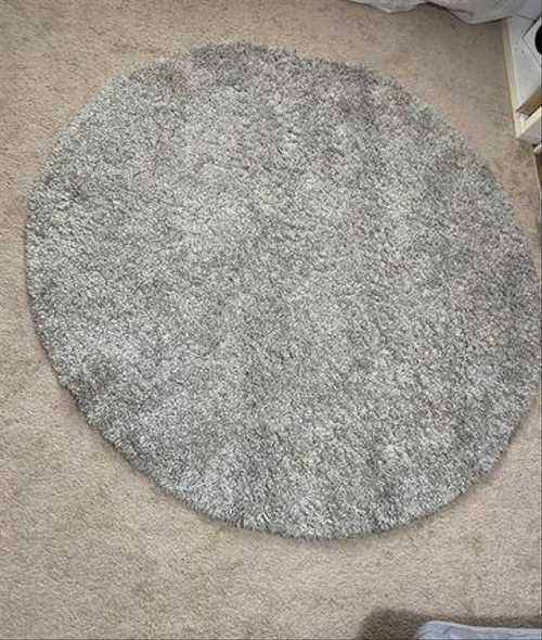 Ковер круг 150 см шегги серый пушистый ковролин