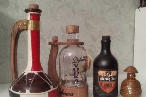 Штоф Матрешка. 2 Бутылки слева. 2 Бутылки слева коммерческие фото.