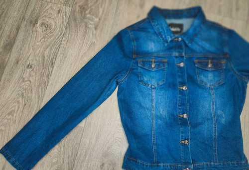 Джинсовая куртка джинсовка синяя 44-46 размер