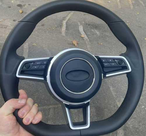 Кожаный мультируль в стиле Porsche на LADA Priora