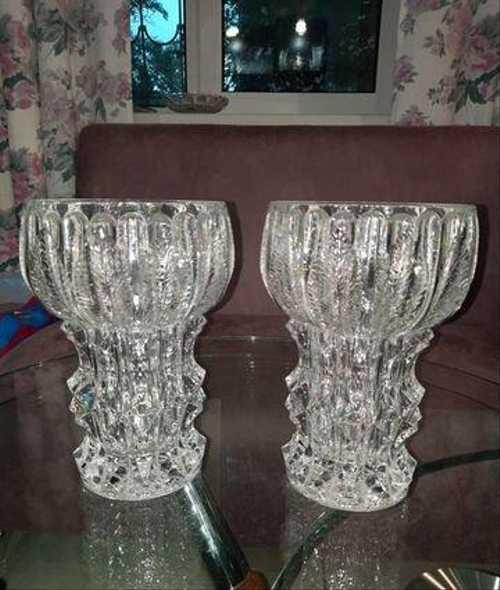 Две хрустальные вазы, Богемия, Чехословакия