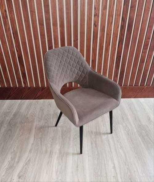 Стул - кресло на кухню мягкий Серо- коричневый