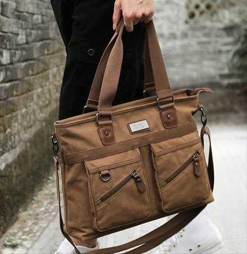 Модная мужская сумка-портфель через плечо