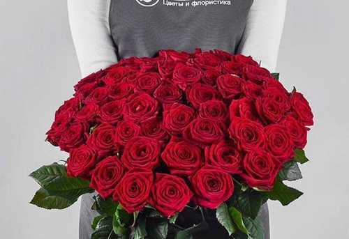 Букет из 51 розы сорт Red Naomi 60 см