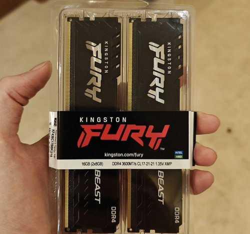 Kingston Fury DDR4 3200 мгц 2x8gb