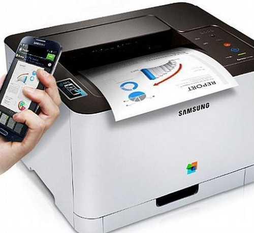 Принтер цвет с вай-фай лазер Samsung410w+картриджи