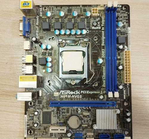 Материнская плата с процессором 1155 Asrock H61M