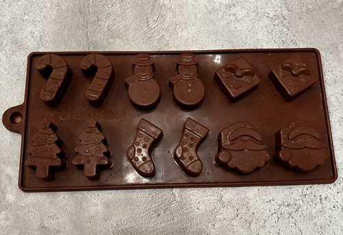 Новогодняя силиконовая форма для шоколада