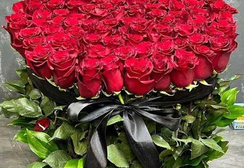 Корзина из 151розы 60см/цветы розы с доставкой