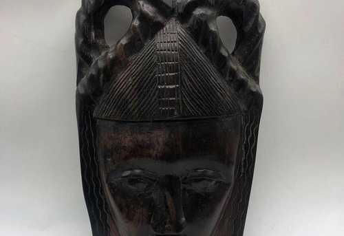 Деревянная африканская маска, винтаж