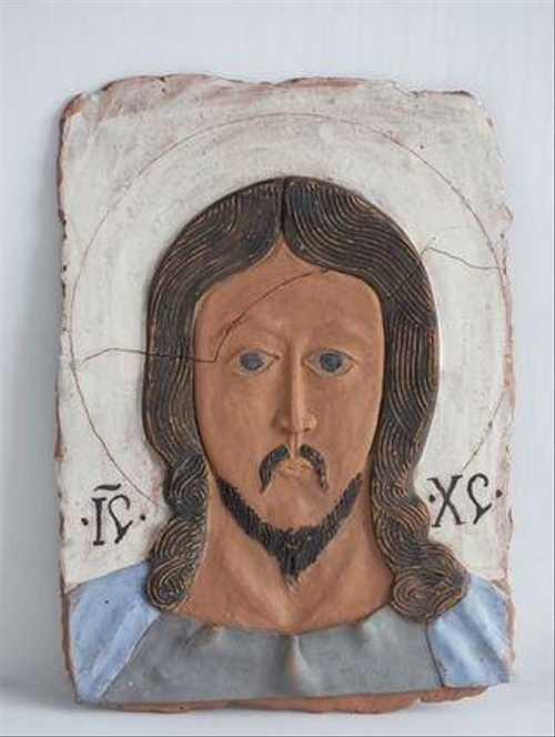 Икона "Иисус Христос" из керамики