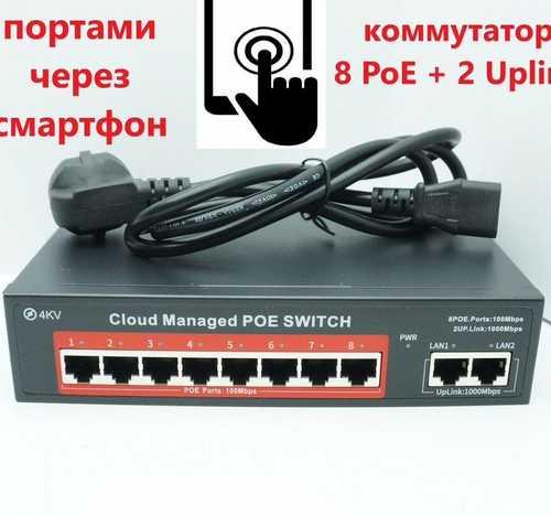 8PoE 2 Uplink PoE Свитч Управляемый коммутатор