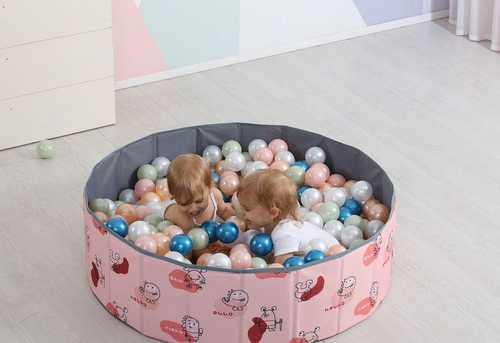 Сухой бассейн для шариков unix Kids Dino 100 Pink