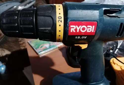 Аккумуляторная дрель шуруповерт ryobi