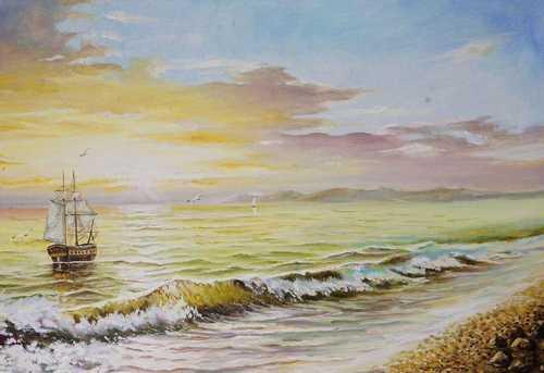 Картина Морской пейзаж Холст/масло 50х70